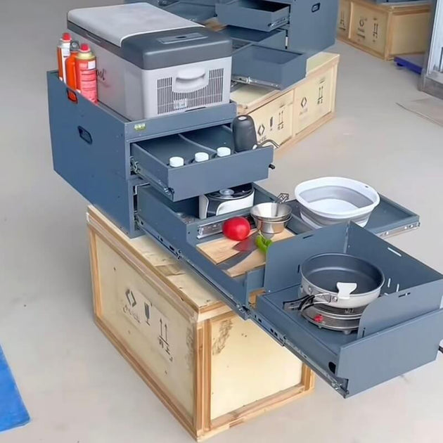 Slide Out Camp Kitchen |Tailgate Table for Jeep | Tryhomy | Tryhomy